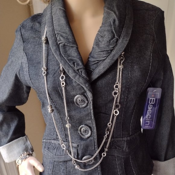 Baccini | Jackets & Coats | Nwt Baccini Stretch Denim Jacket With 34 ...
